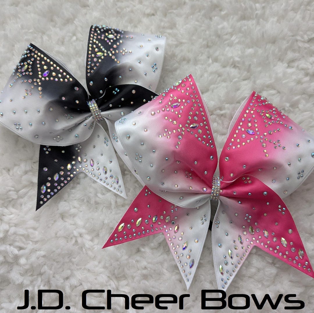 Crystal Sublimated Satin Jeweled Cheer Bows,choose Colors,rhinestone ...