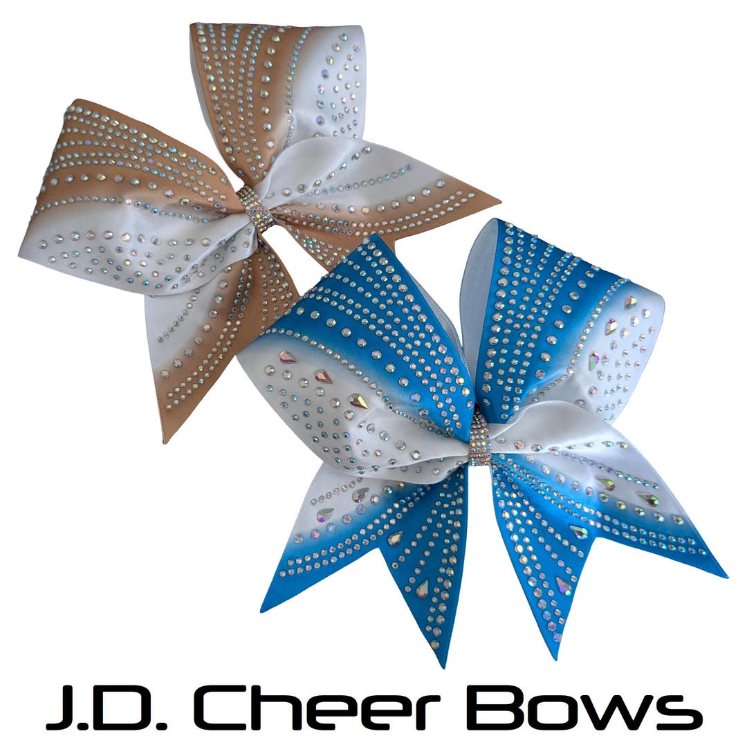 Crystal Sublimated Satin Jeweled Cheer Bows,choose Colors,rhinestone ...