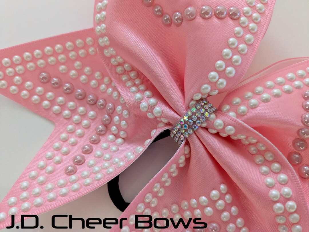 Pearl Satin Cheer Bows, Pearl Rhinestone Cheer Bows, Cheer Bows, Satin ...