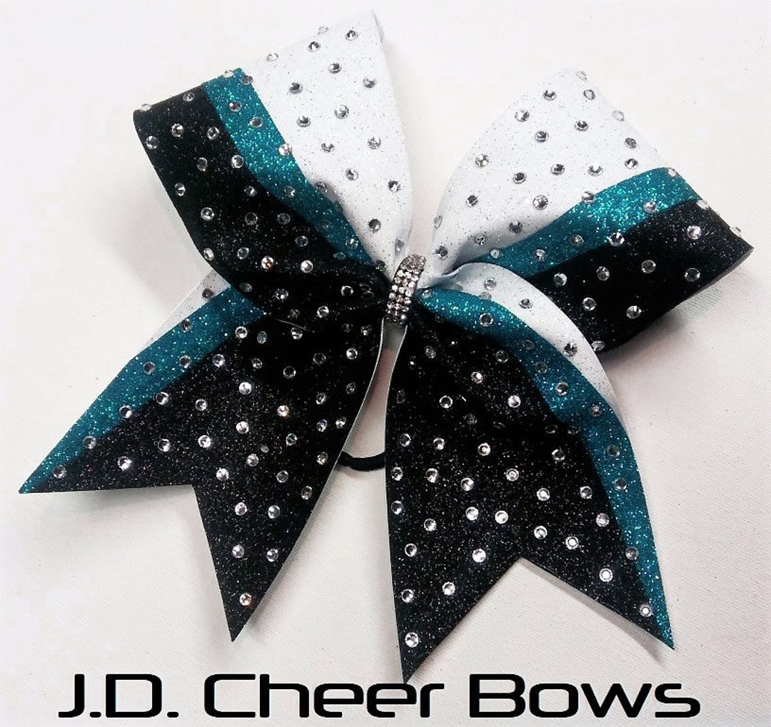 Rhinestone & Glitter Cheer Bow - Your Choice of 3 Colors, Glitter Cheer ...