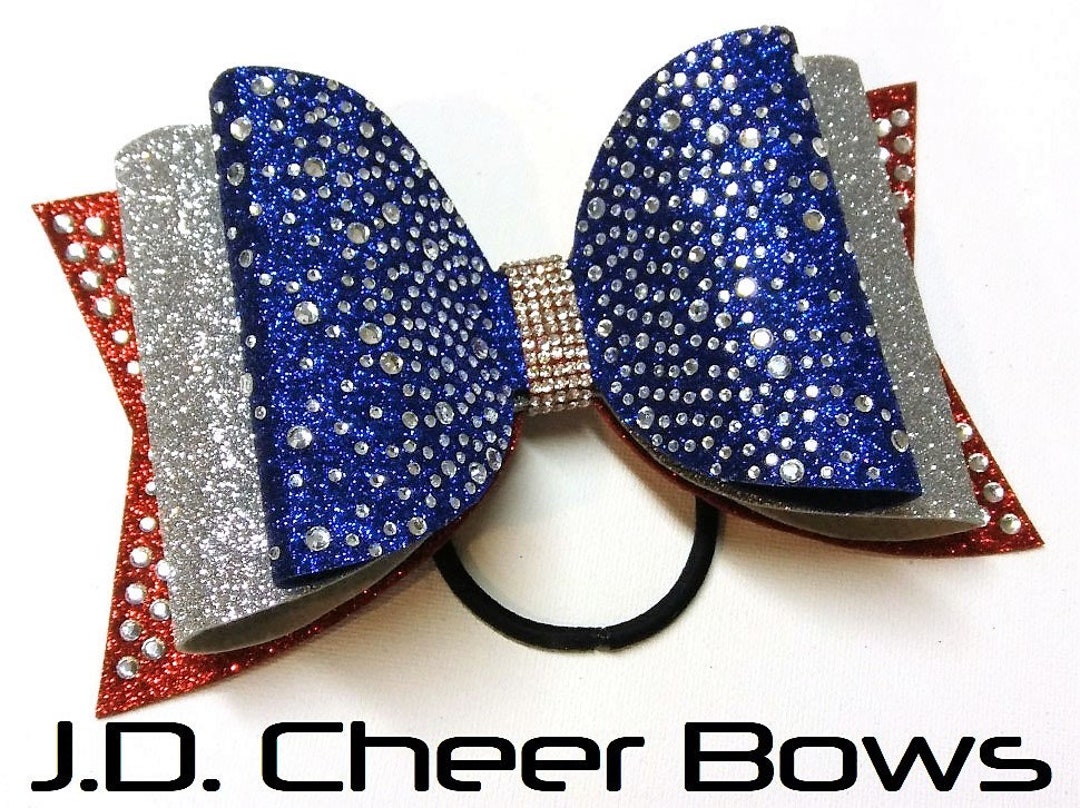Three Layer Dolly Style Tailed Cheer Bow - Many Colors, Tuxedo Bows ...