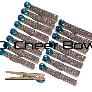 Set of Cheer Spirit Pins,12 Jeweled,cheer Competition Clothespins,competition Pins,competition ...