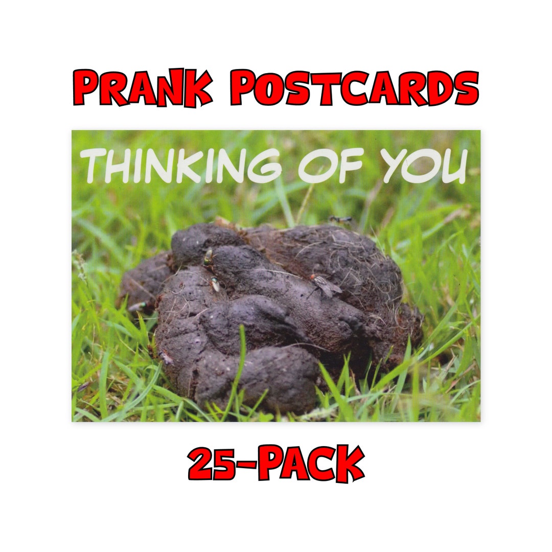 Prank Postcards (25-pack) - Funny Thinking of You Dog Poop - Pranks ...