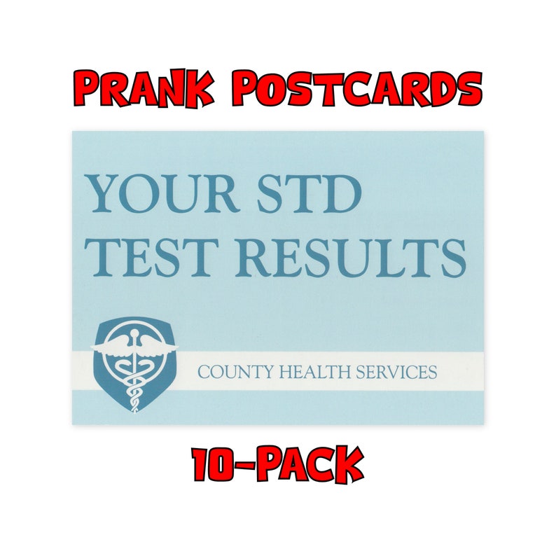 10-pack Bulk Prank Postcards STD Test Results County - Etsy