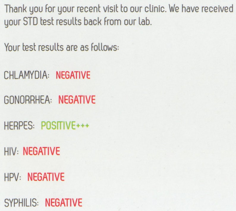 10-pack Bulk Prank Postcards STD Test Results County - Etsy