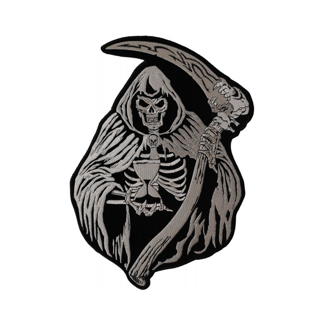 Large Back Patch, Embroidered Patch (iron-on or Sew-on), Grim Reaper ...