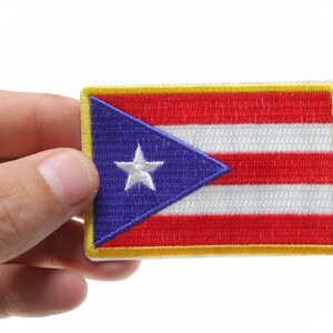 Patch, Embroidered Patch (iron-on or Sew-on), Puerto Rican Flag Gold Trim, 3" X 2" - Etsy