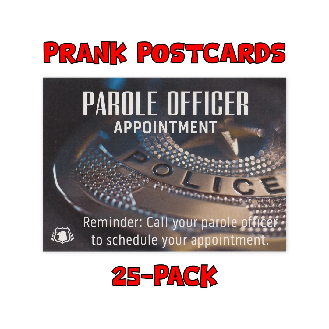 Prank Postcards 25-pack Parole Officer Appointment Reminder Pranks ...