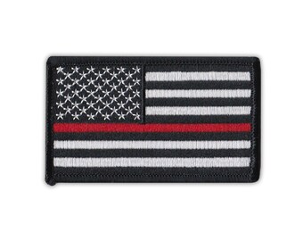 Thin Red Line Flag Patch | Etsy