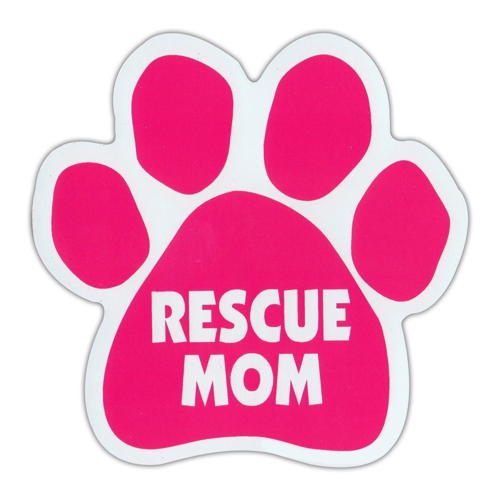 Rescue Mom and Rescue Dad Paw Magnet Set, Rescue Dogs, Rescue Cats, 2 ...