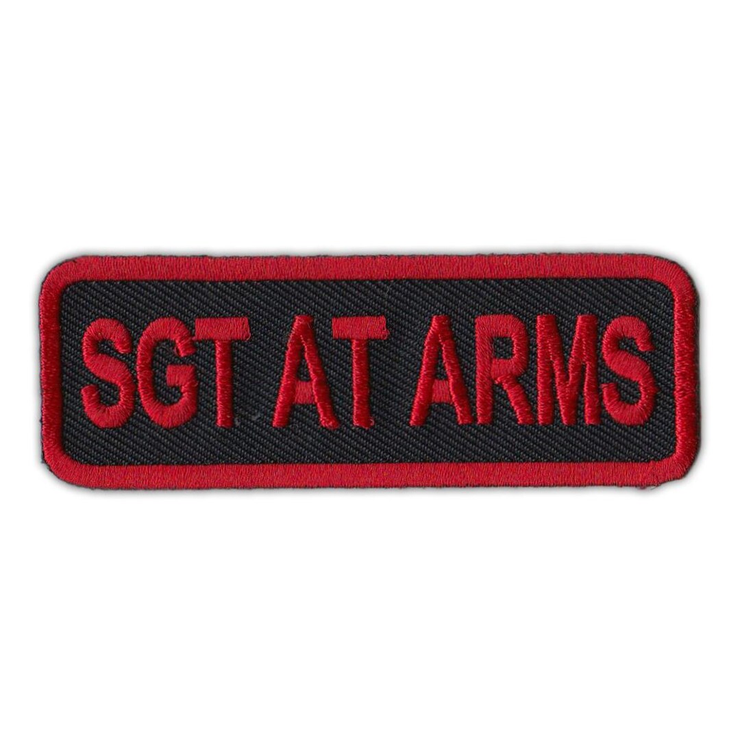 Patch, Embroidered Patch, Sgt at Arms (sergeant) Club Patch, Red/black ...