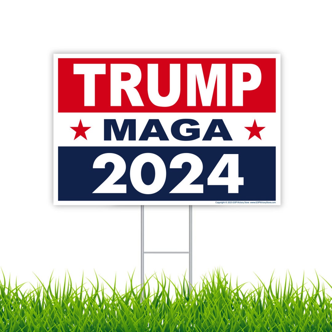 Political Campaign Yard Sign W/stake, Donald Trump 2024 Make America ...