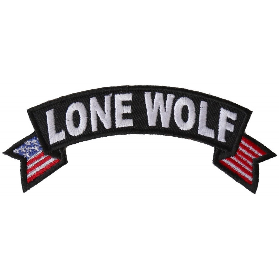 Patch, Small Embroidered Rocker iron-on or Sew-on, Lone Wolf United ...