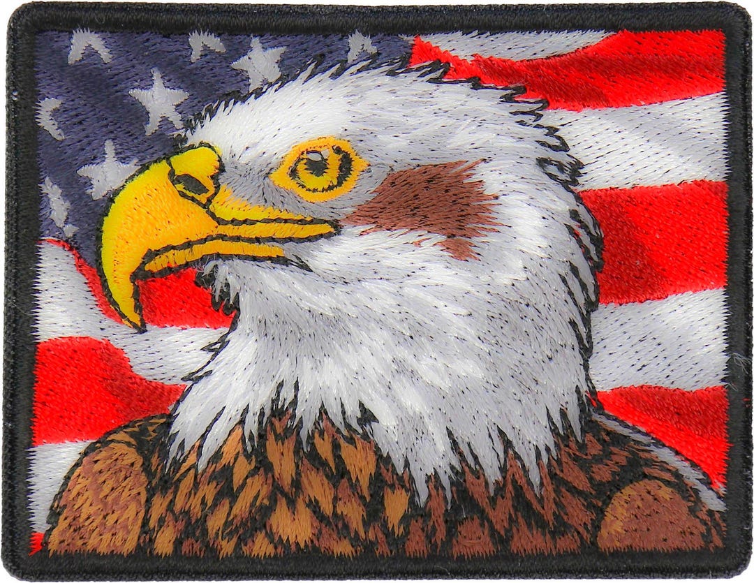 Patch (iron-on/sew-on), Patriot Eagle Flag Patch, USA Pride Military 3" X 3" - Etsy