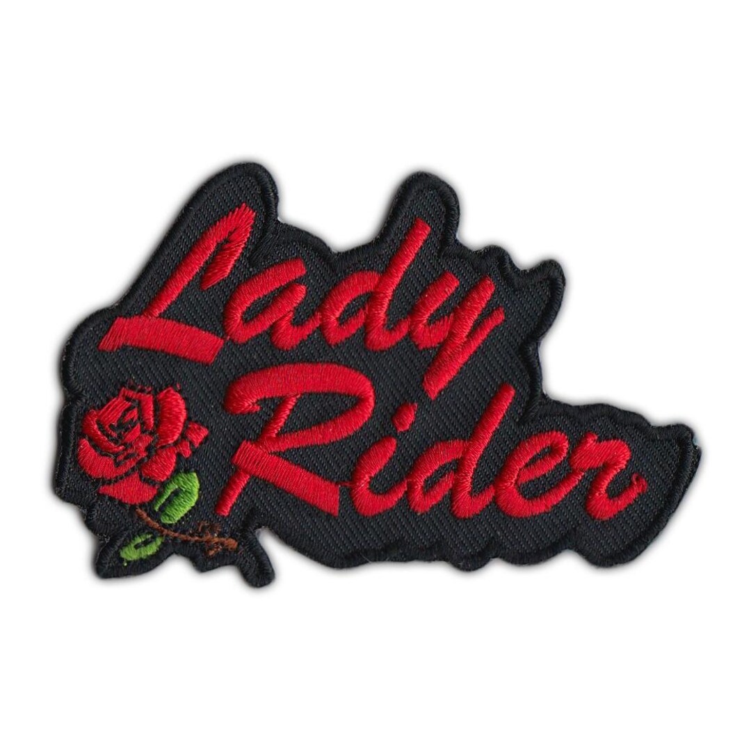Patch, Embroidered Patch, Lady Rider Red Rose, 3" X 2" - Etsy