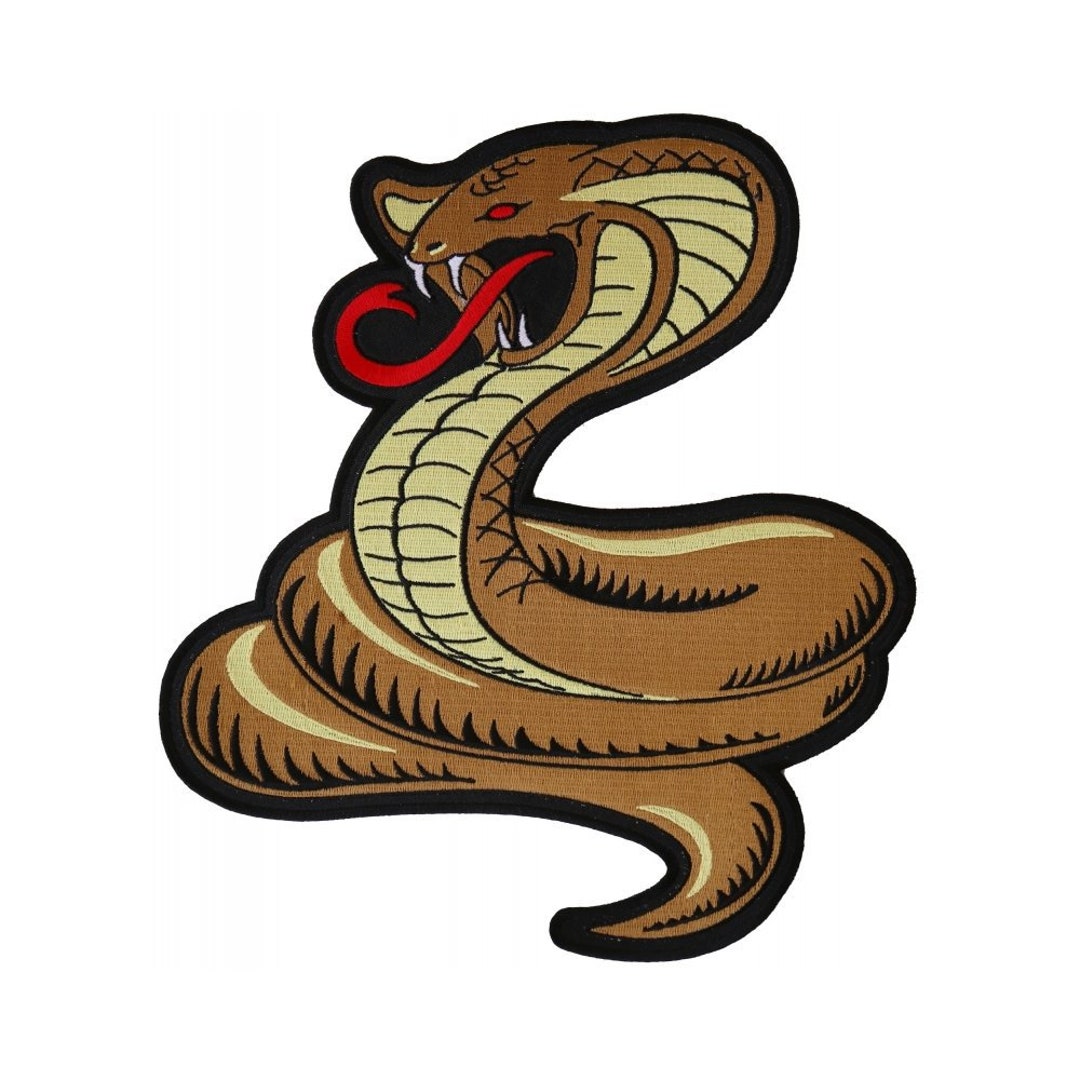 Large Back Patch, Embroidered Patch (iron-on or Sew-on), Cobra Coiled ...