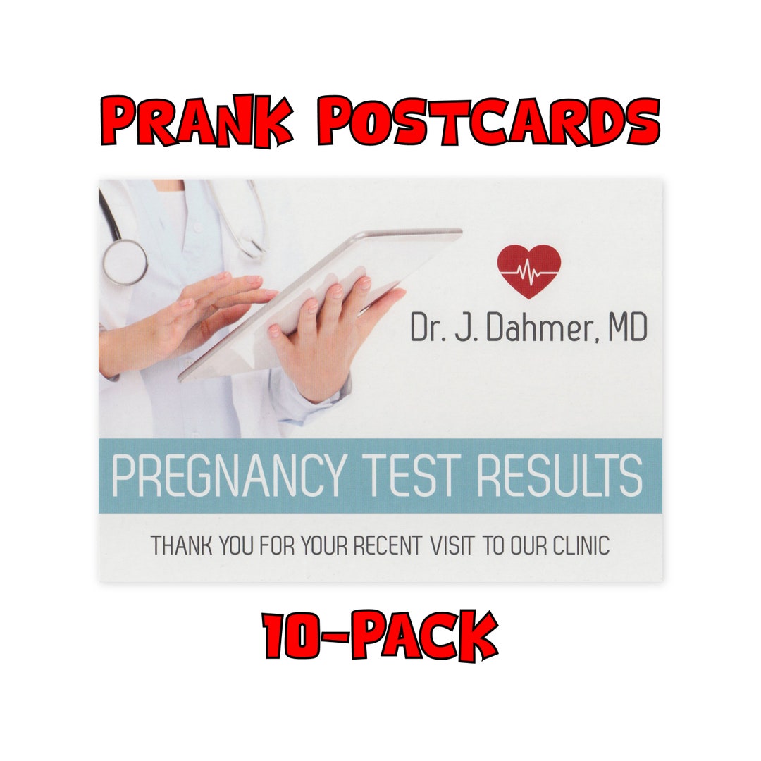 10-pack Bulk Prank Postcards - Fake Pregnancy Test Results - Pranks ...