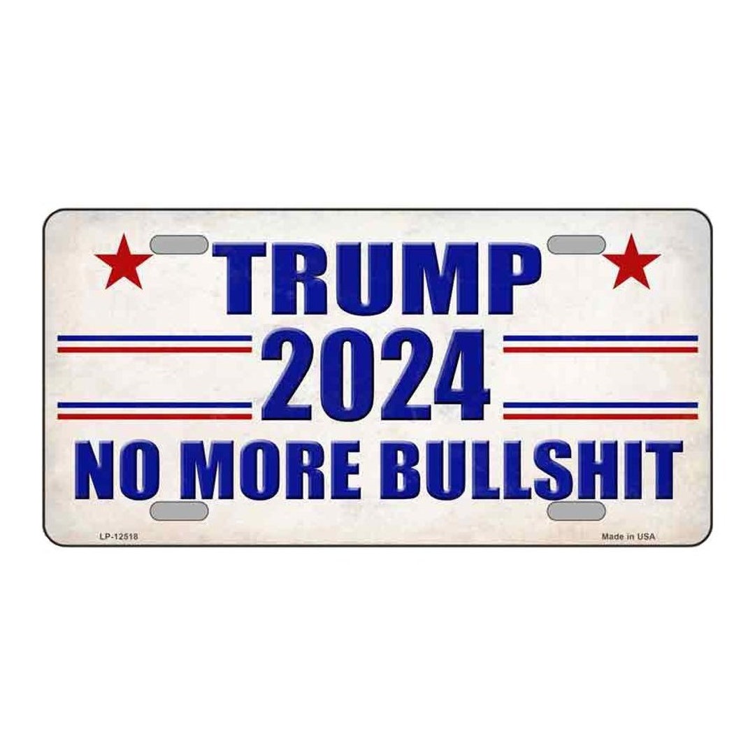 License Plate, Metal Vanity Tag Cover, Donald Trump 2024, No More ...