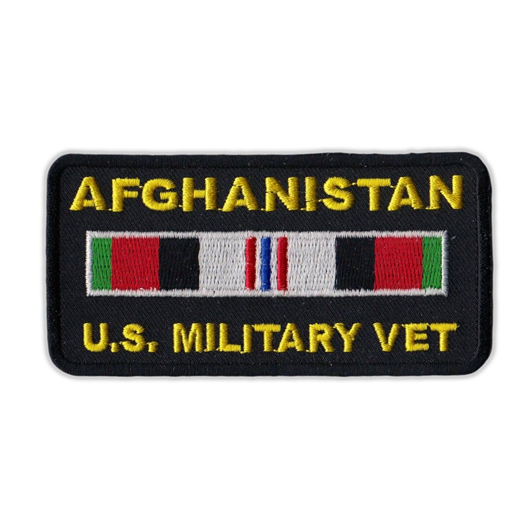 Patch, Embroidered Patch, Afghanistan U.S. Military Vet Ribbon, 4 X 2 ...