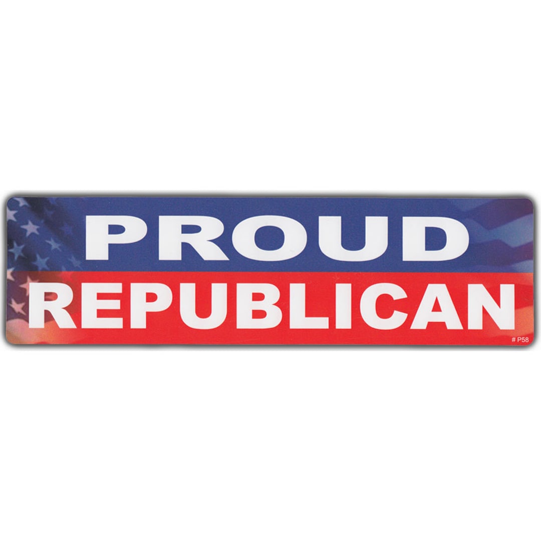 Proud Republican Bumper Sticker - Conservative Vinyl Decal (10" X 3 ...