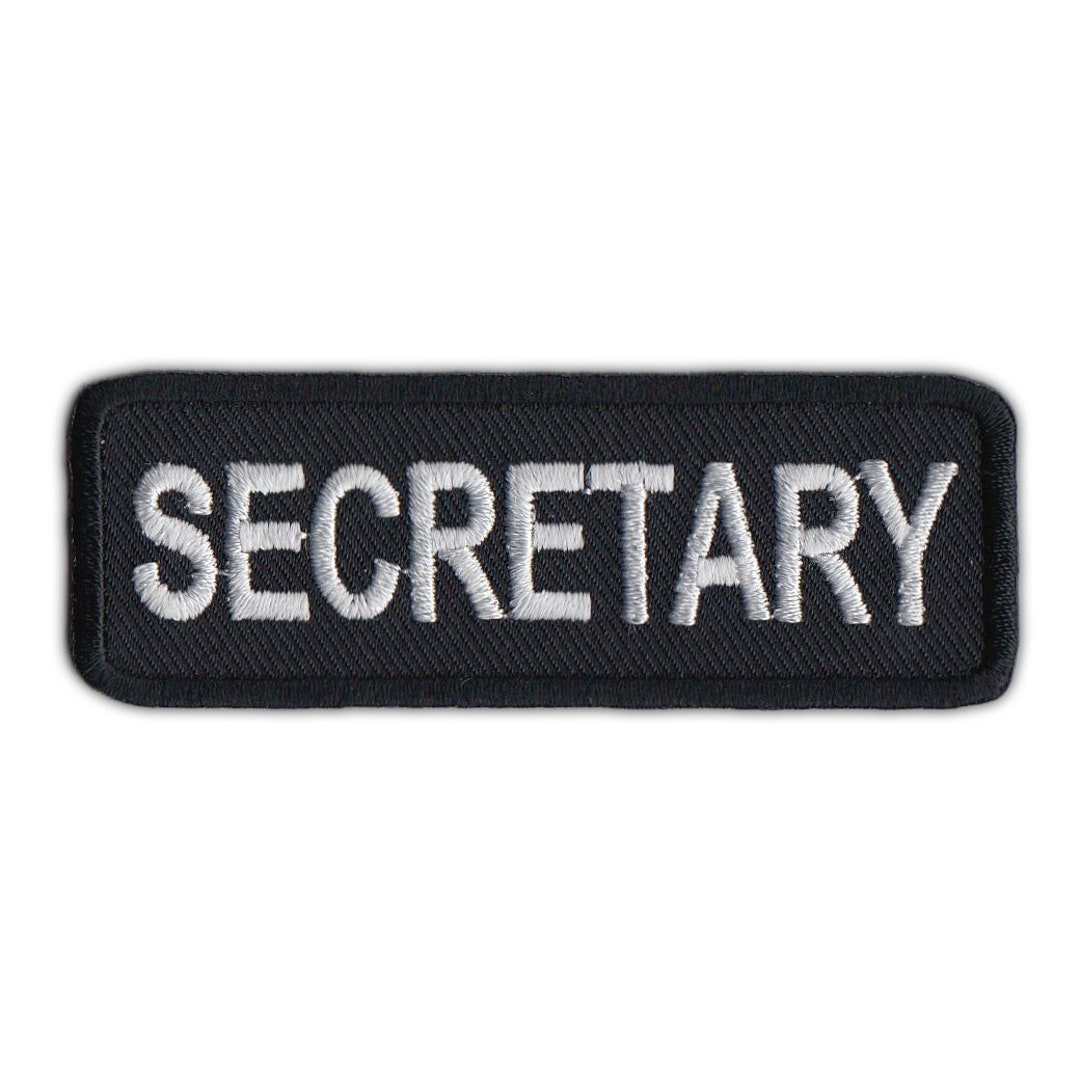 Patch, Embroidered Patch, Secretary Club Patch, Black, 3" X 1" - Etsy