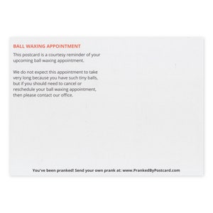 Prank Postcards (10-pack) - Ball Waxing Appointment Reminder - Pranks ...