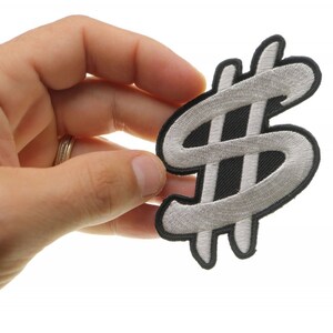 Patch, Embroidered Patch (iron-on or Sew-on), Dollar Sign Money Pay up ...