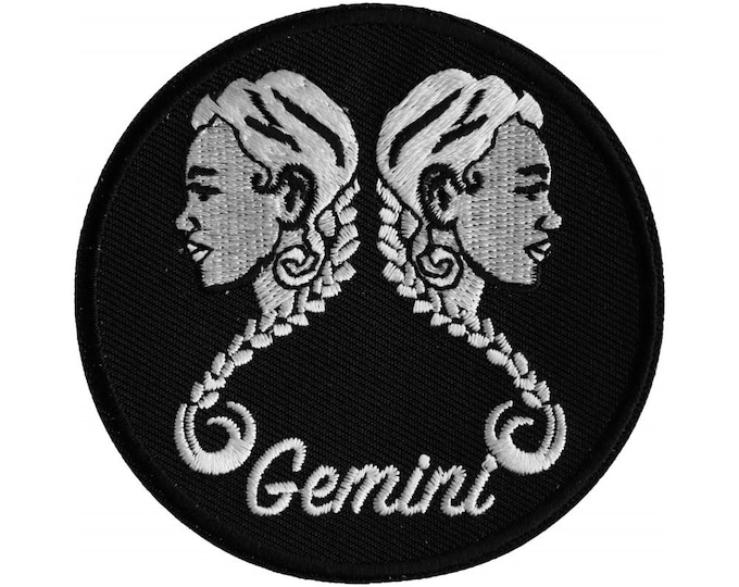 Embroidered Gemini Zodiac Sign Iron on Patch, Astological Gemini Patch, Iron on Patch, Horoscope ...
