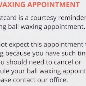 Prank Postcards (10-pack) - Ball Waxing Appointment Reminder - Pranks ...