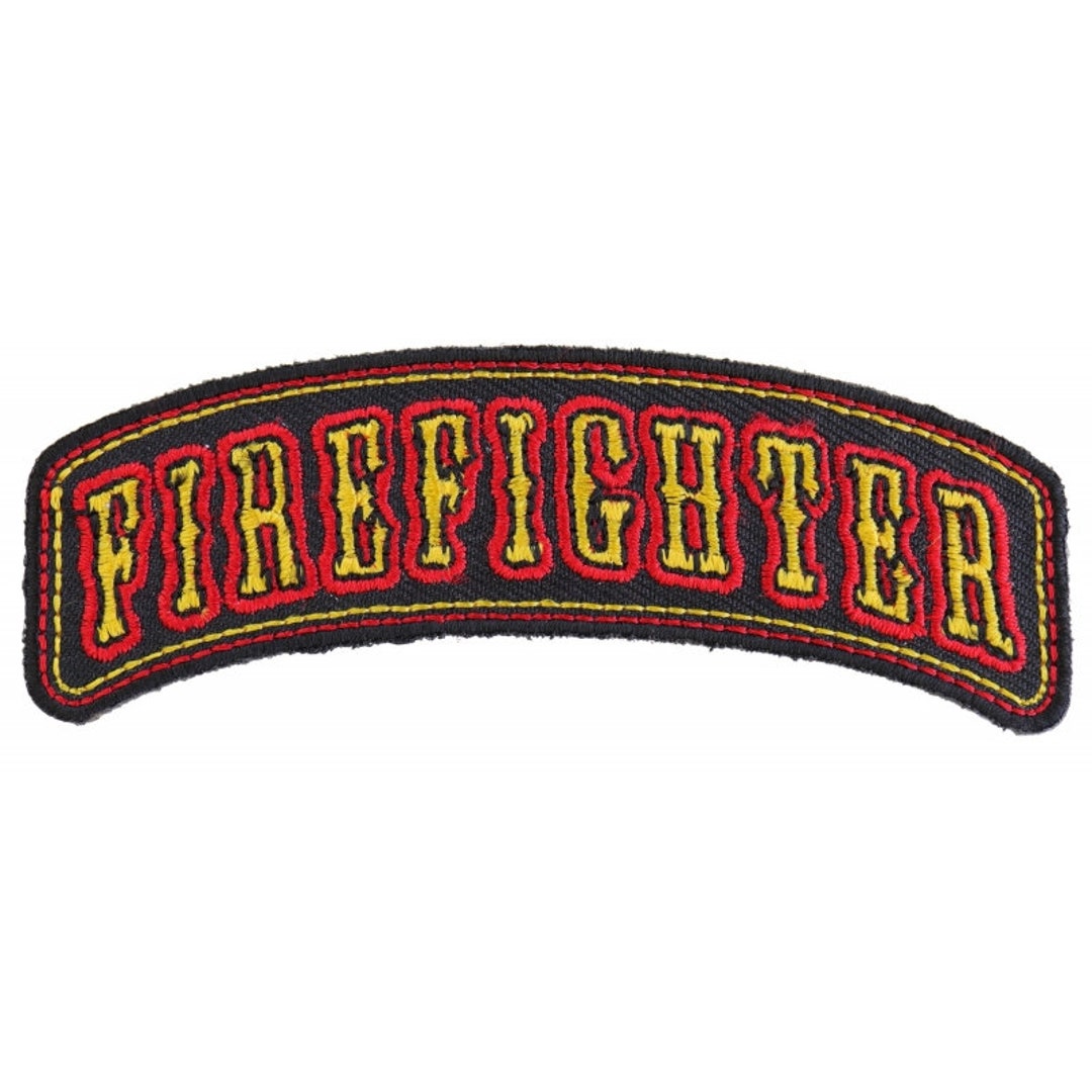 Patch, Small Embroidered Rocker iron-on or Sew-on, Firefighter Patch, 3 ...