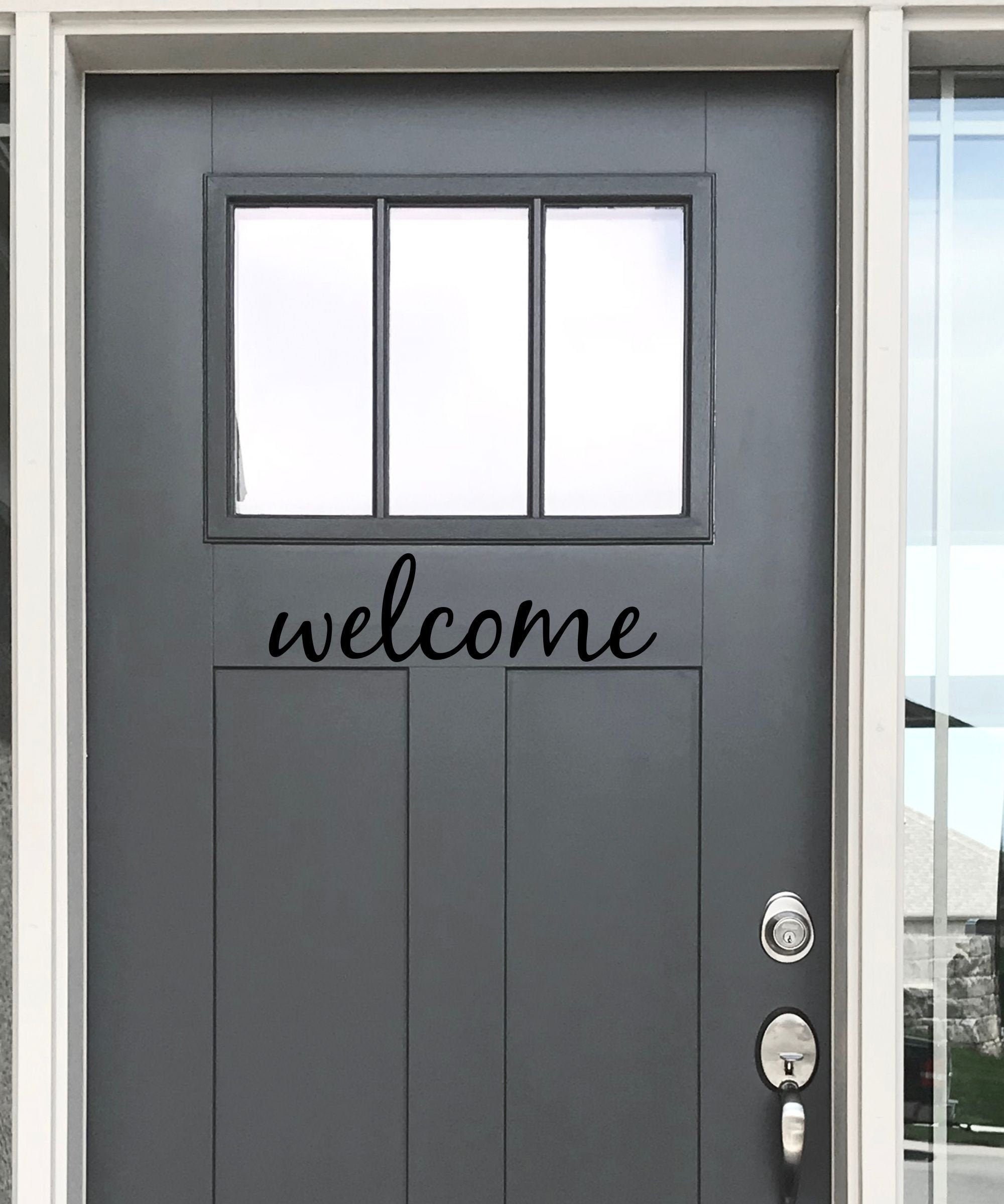Welcome Door Decal Welcome Sticker Vinyl Decal Front Door | Etsy