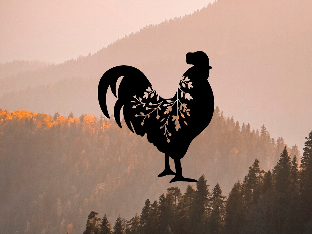 Floral Rooster Vinyl Decal: Car or Laptop Sticker (5x5.5") - Etsy