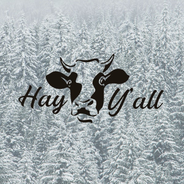 Hey Yall Cow Sticker - Etsy