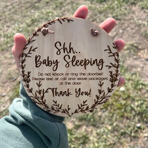 Baby Sleeping Sign Door Sign Visitors Sign New Baby Gift for Newborn ...