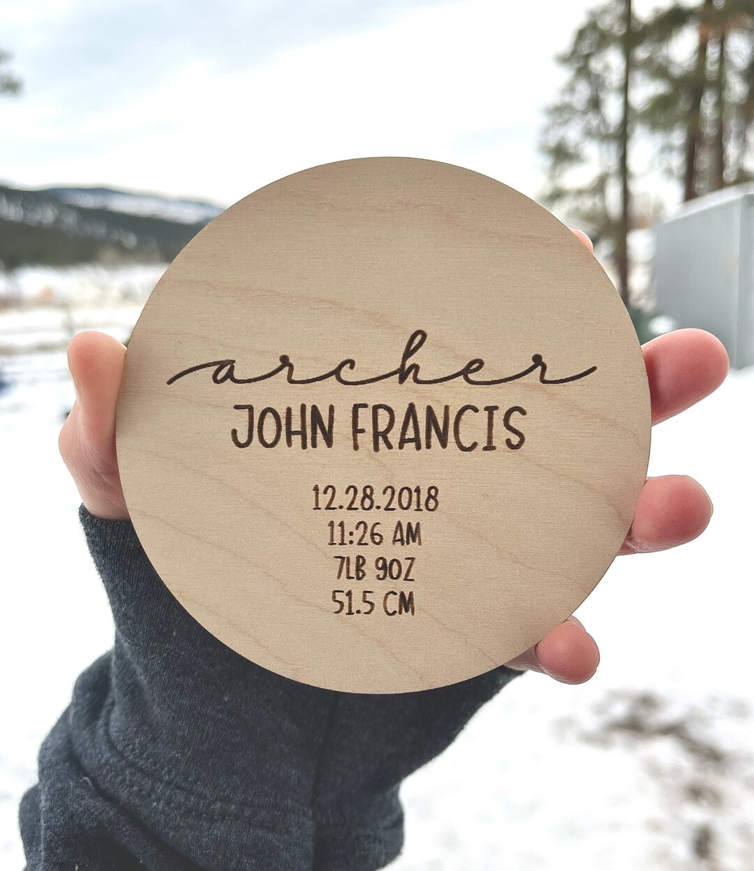 Engraved baby birth stats newborn announcement wood baby name nursery ...