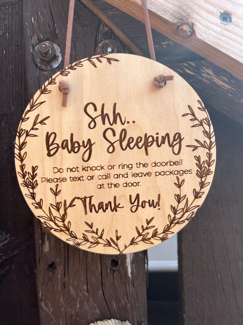 Baby Sleeping Sign Door Sign Visitors Sign New Baby Gift for - Etsy