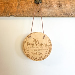 Baby Sleeping Sign Door Sign Visitors Sign New Baby Gift for Newborn ...