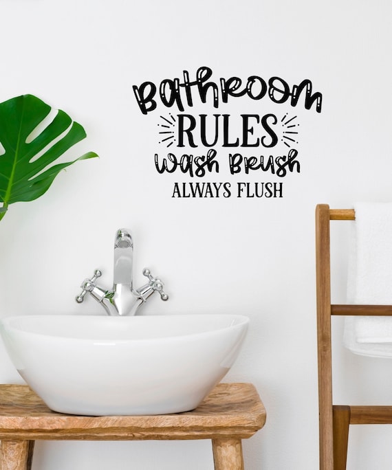 Bathroom Rules Decal 2 Pieces Bathroom Wall Decals Sticker Soak Relax