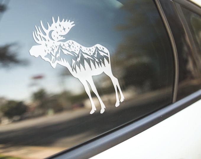 Moose Waterproof Vinyl Sticker, UV Resistant Decal, Car Truck Window ...