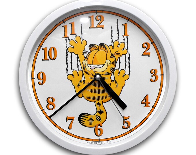 RARE Vintage 1978 Garfield Sunbeam Wall Clock With Pendulum Tail Moving ...