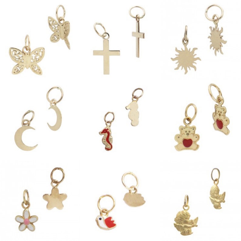 14K Small Gold Charms Dainty Small 14K Gold Charm - Etsy