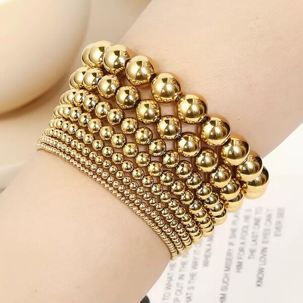 Gold Bead Bracelet - Etsy