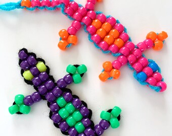 Pony Bead Lizard Keychain - Etsy