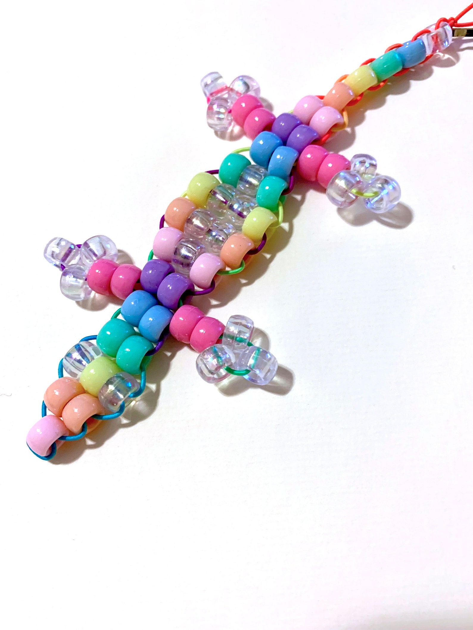 Deluxe Pastel Pony Bead Lizard (with Holographic and Rainbow Accents ...