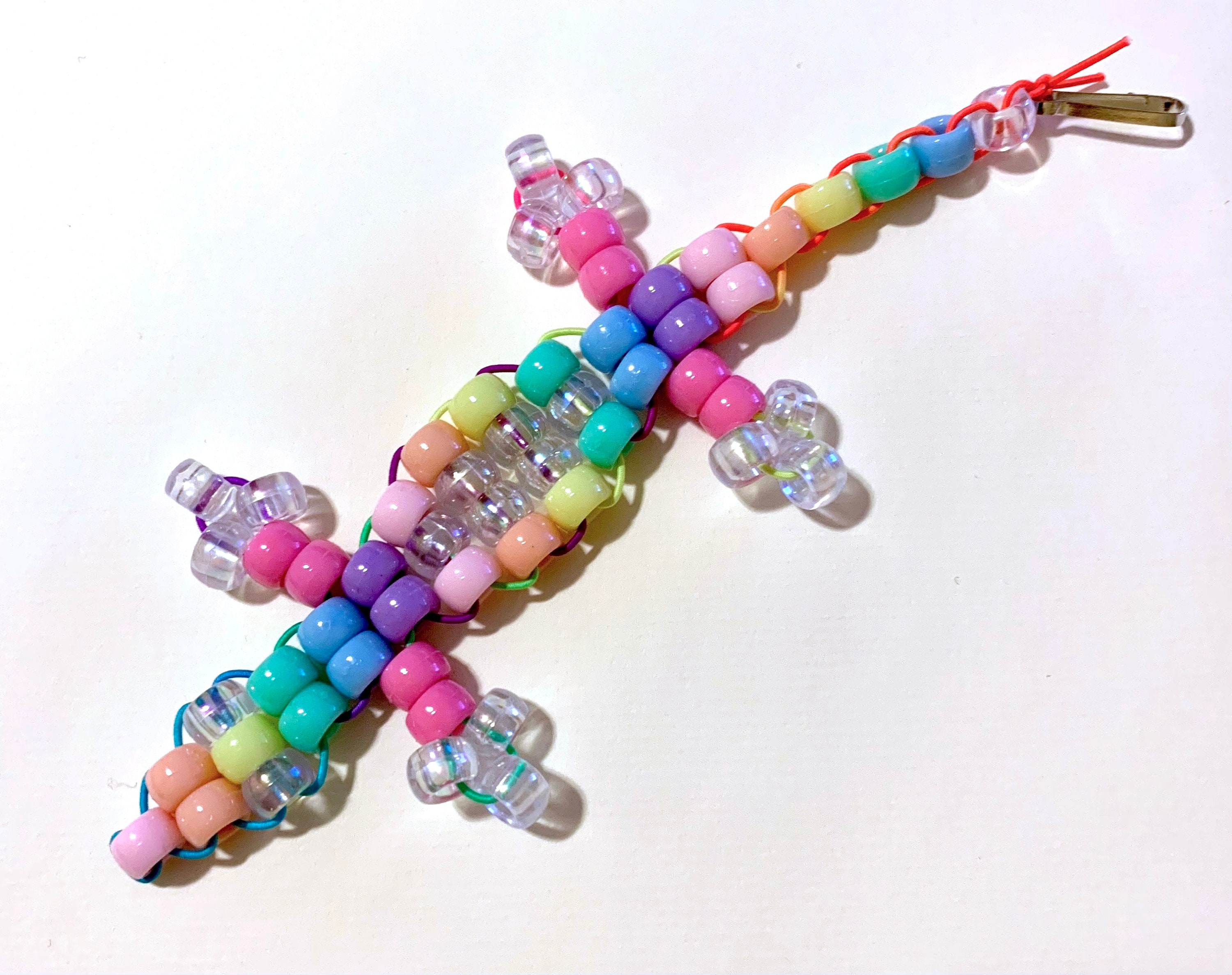 Deluxe Pastel Pony Bead Lizard (with Holographic and Rainbow Accents ...