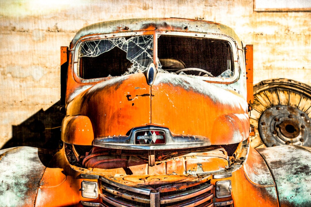 Vintage Truck, Old Truck Print, Rusty Car, Abandoned, Car Photography ...