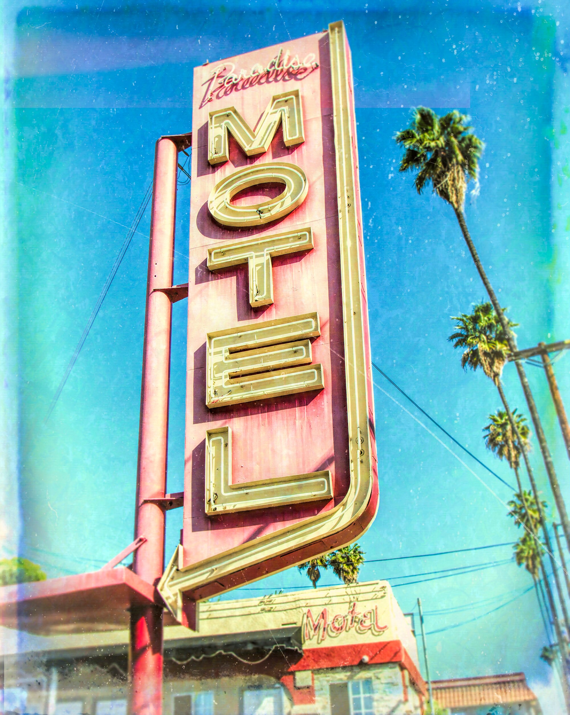 Neon Motel Sign, Vintage Sign, Mid-century Decor, Retro, Large Wall ...
