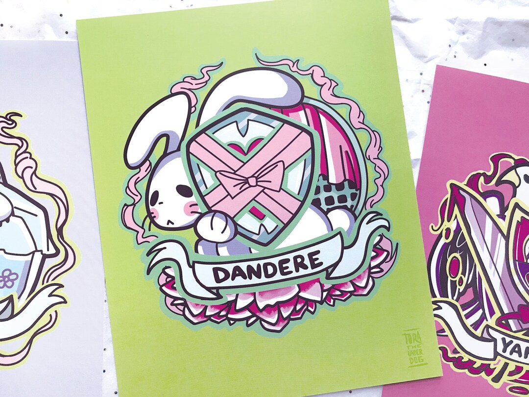 Dandere shy Love Coat of Arms 8x10 Art Print Dere Dere Crest Anime and ...