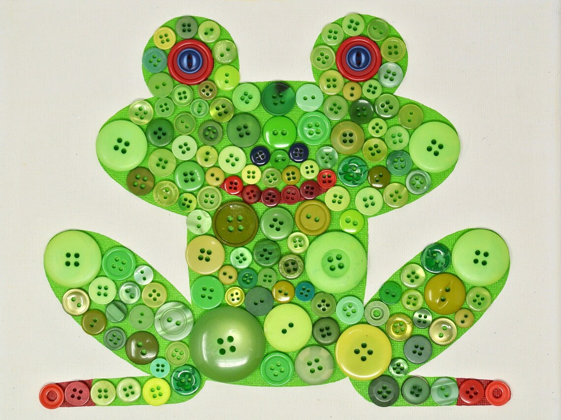 Button Craft KIT for Kids Frog Craft Kits Kids Crafts Frog - Etsy