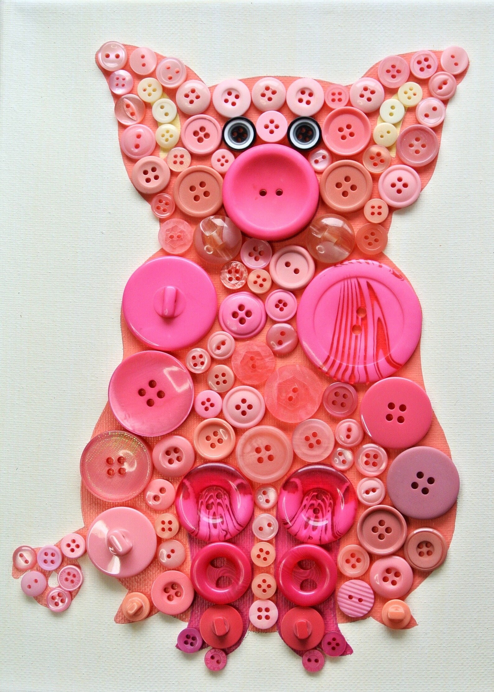 Button Craft KIT for Kids Pig Craft Kits Kids Crafts Pig - Etsy